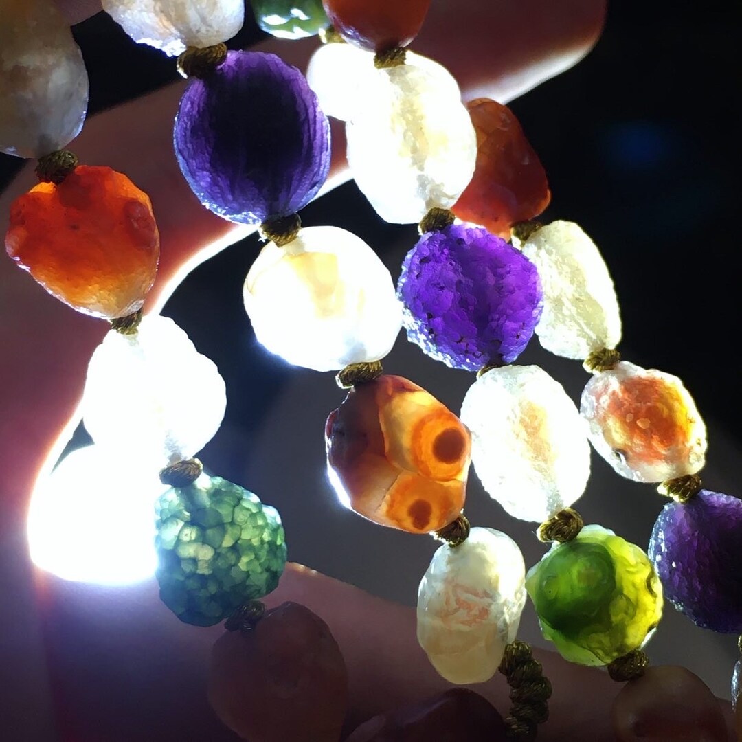 Candy _ Vein _ Purple Gobi Agate _ Gobi Desert Rough Stone Necklace M ...