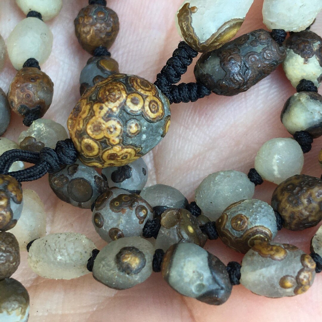 5-6mm Best Price Mini Golden Coin Eyes Agate _ Mud Blue _ Gobi Agate ...