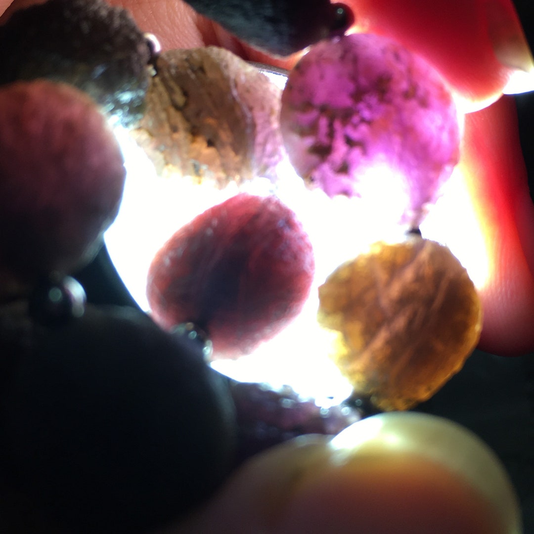 Grape Violet Purple Green Pink Gobi Agate Bracelet for - Etsy