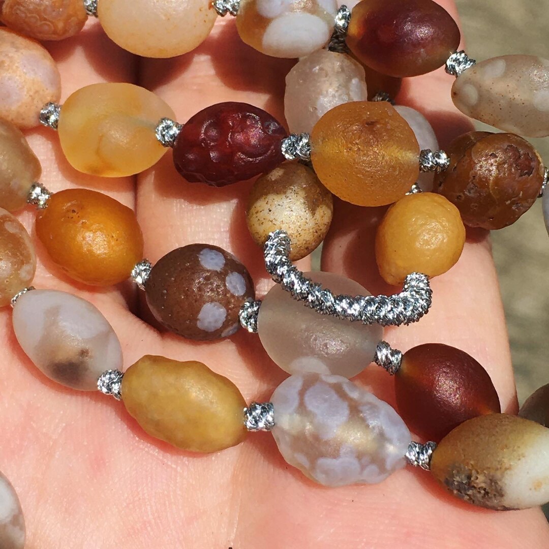 Cute_ Long Dots Pattern Candy Gobi Agate _ Gobi Desert Rough Stone ...