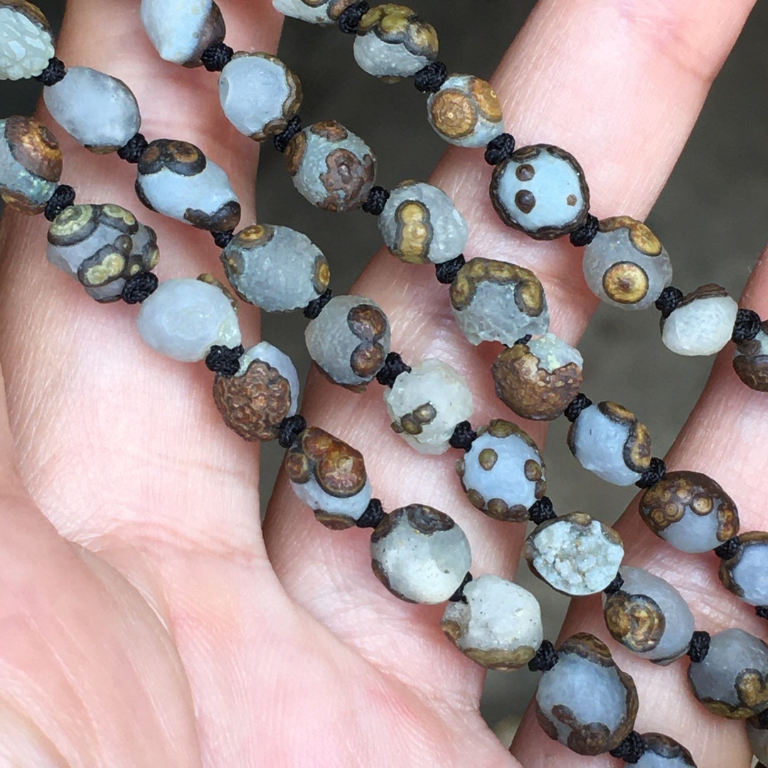 Best Price Mini Golden Coin Eyes on Grey Blue Agate _ Gobi Agate _ Gobi ...