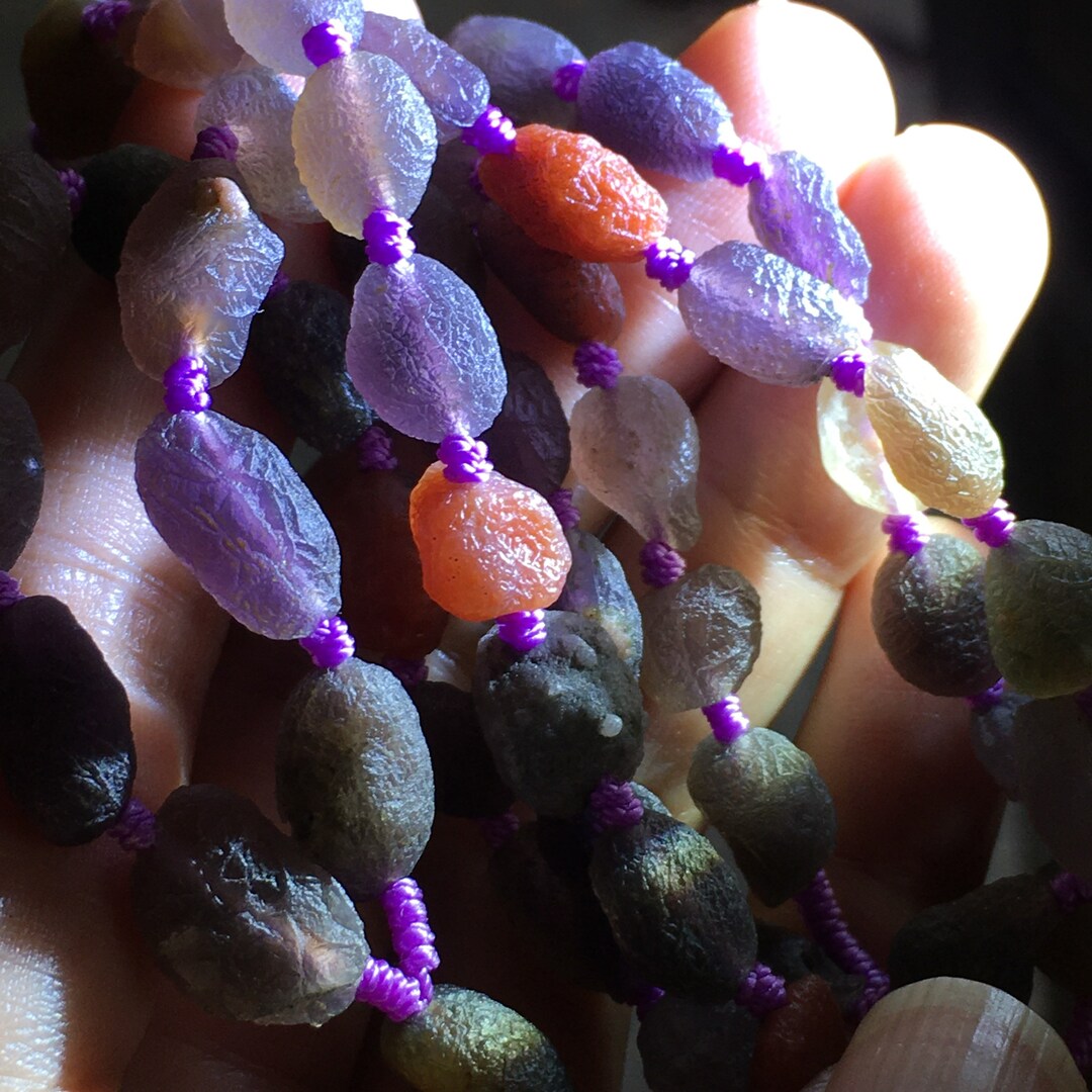 Light Violet Purple and Red Tendon Gobi Agate_ Gobi Eye Agate_ Necklace ...