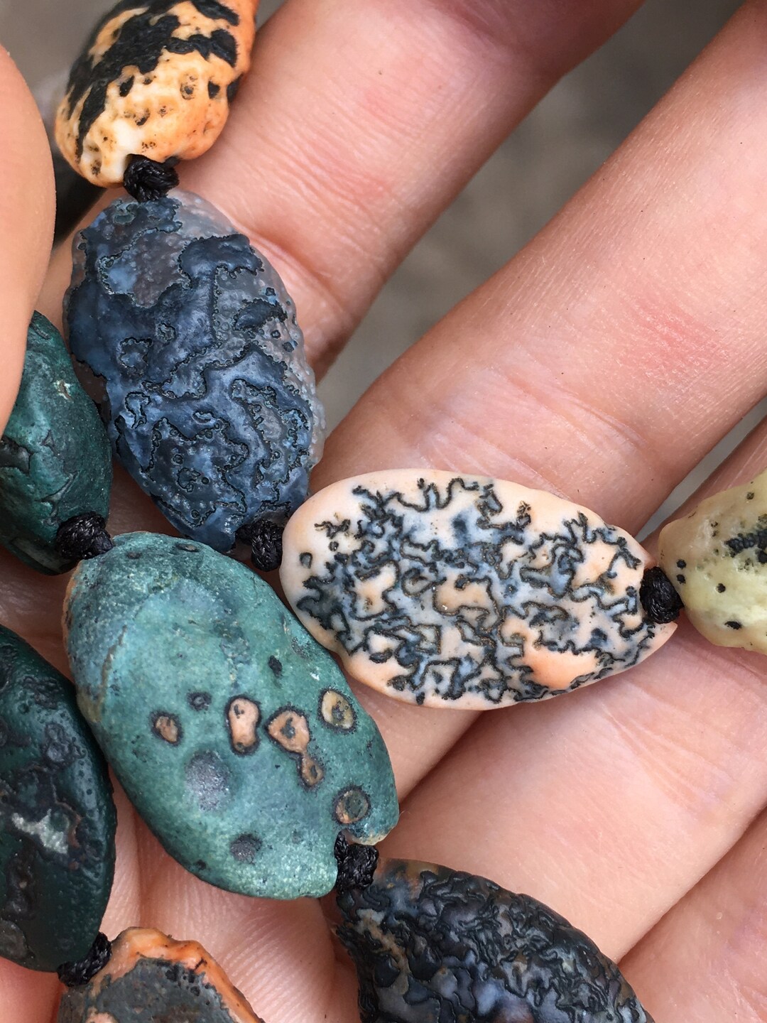 Green Grass Agate _ Little Trees Pattern _ Orange White Clear Agate ...