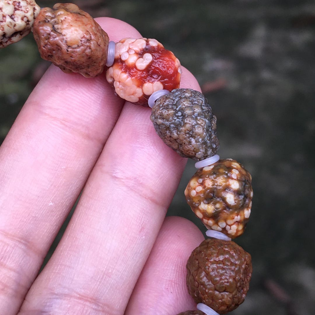 1.1cm Mixed Color Gobi Roe Agate _ Gobi Desert Rough Stone Bracelet AB ...