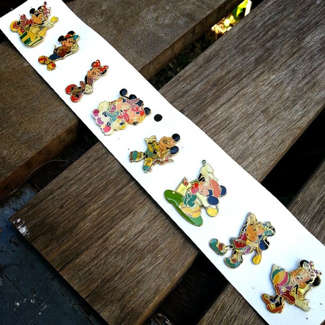 90s Rare Vintage Cartoon Mickey and Minnie Pin_8 in a Set - Etsy