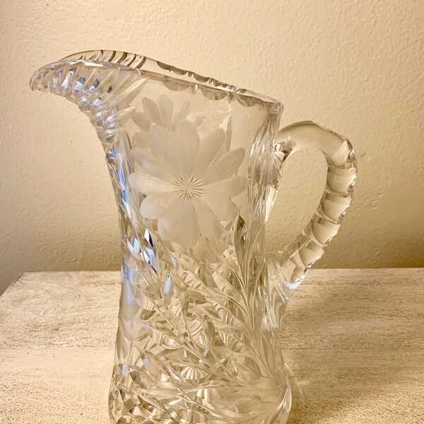 Cut Glass Pitcher - Etsy