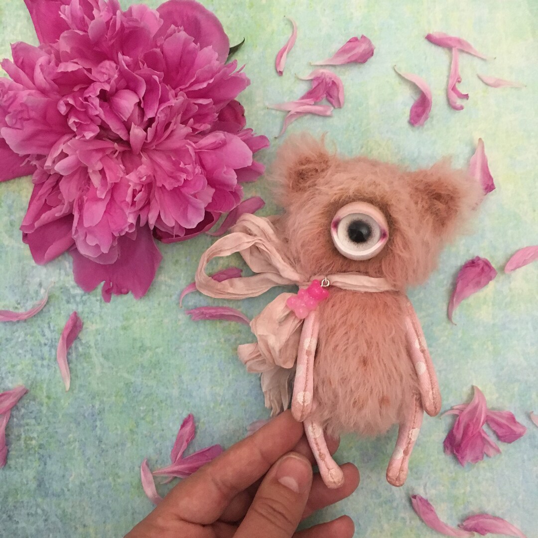 Pink Gentle Teddy Bear - Cyclops _ MADE-TO-ORDER! - Etsy