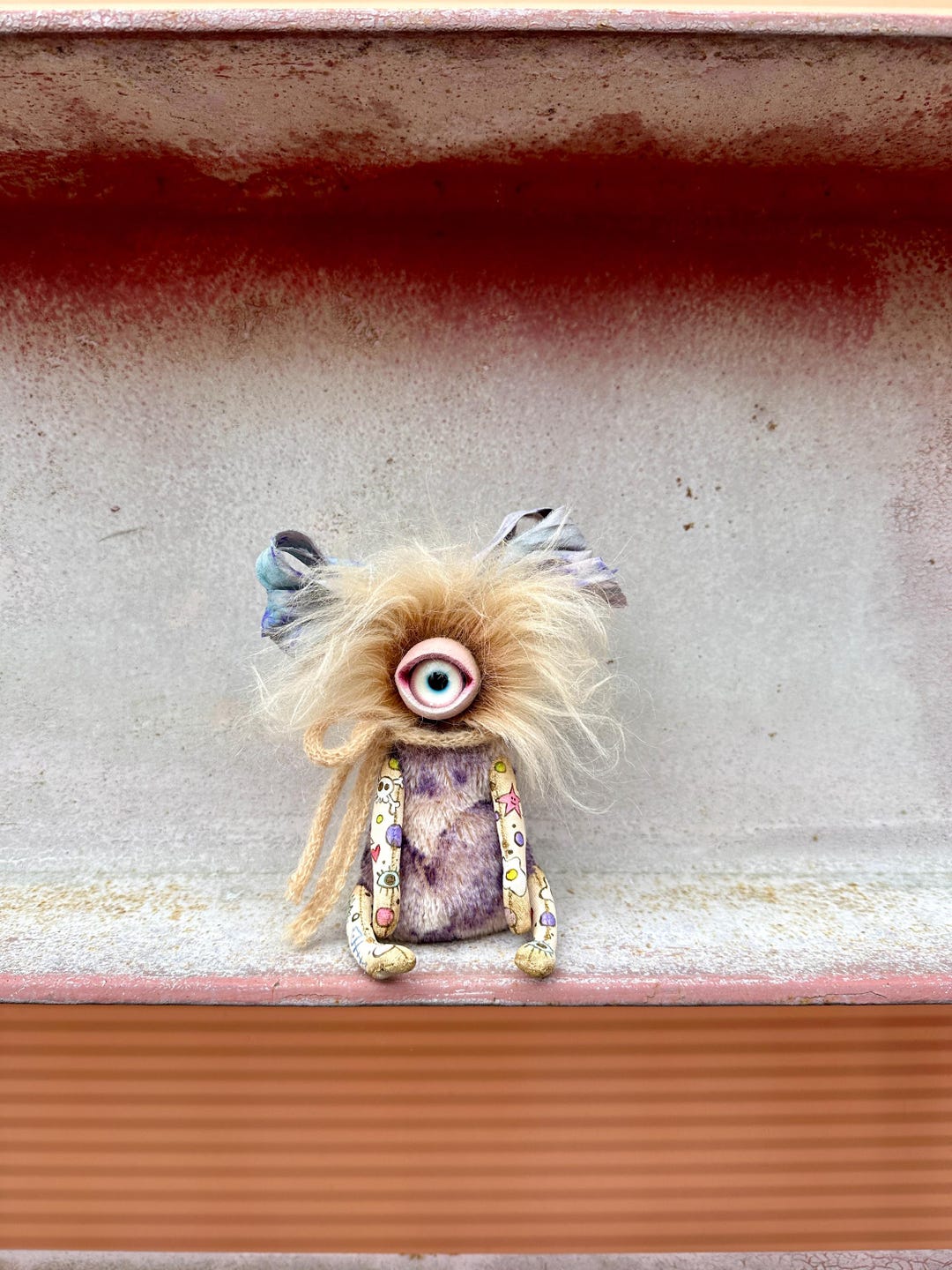 Handmade Fluffy Cyclops Doll – Tattooed Mohair Monster, Made-to-order ...