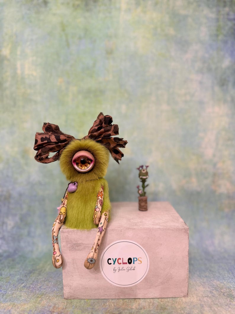 Green - Yellow Tattoo Cyclop - Girl; Handmade _ МАDE-TO-ORDER! - Etsy