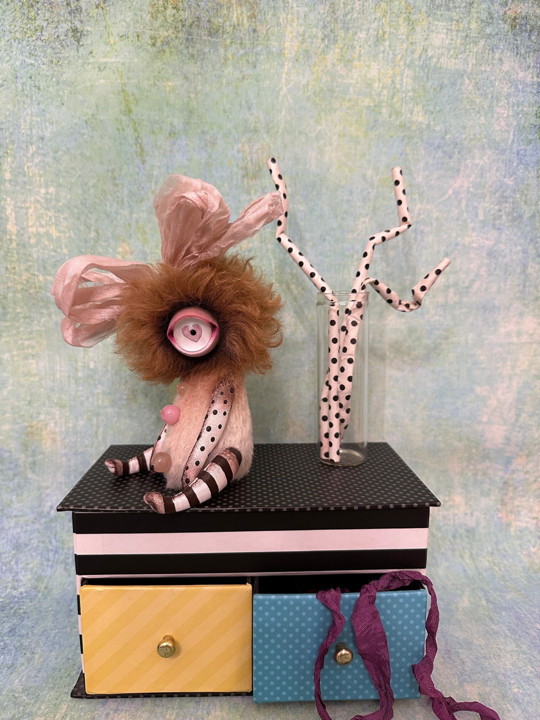 Handmade Cyclops Girl Doll: Alpaca Mohair Art Toy - Etsy