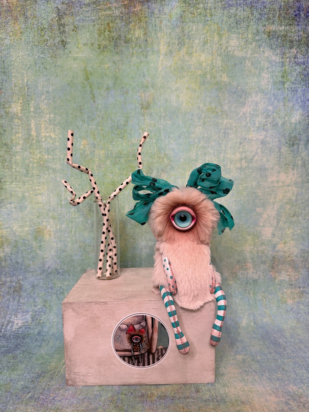 Mini Cyclops "blue&white Ice Cream"_made-to-order! - Etsy