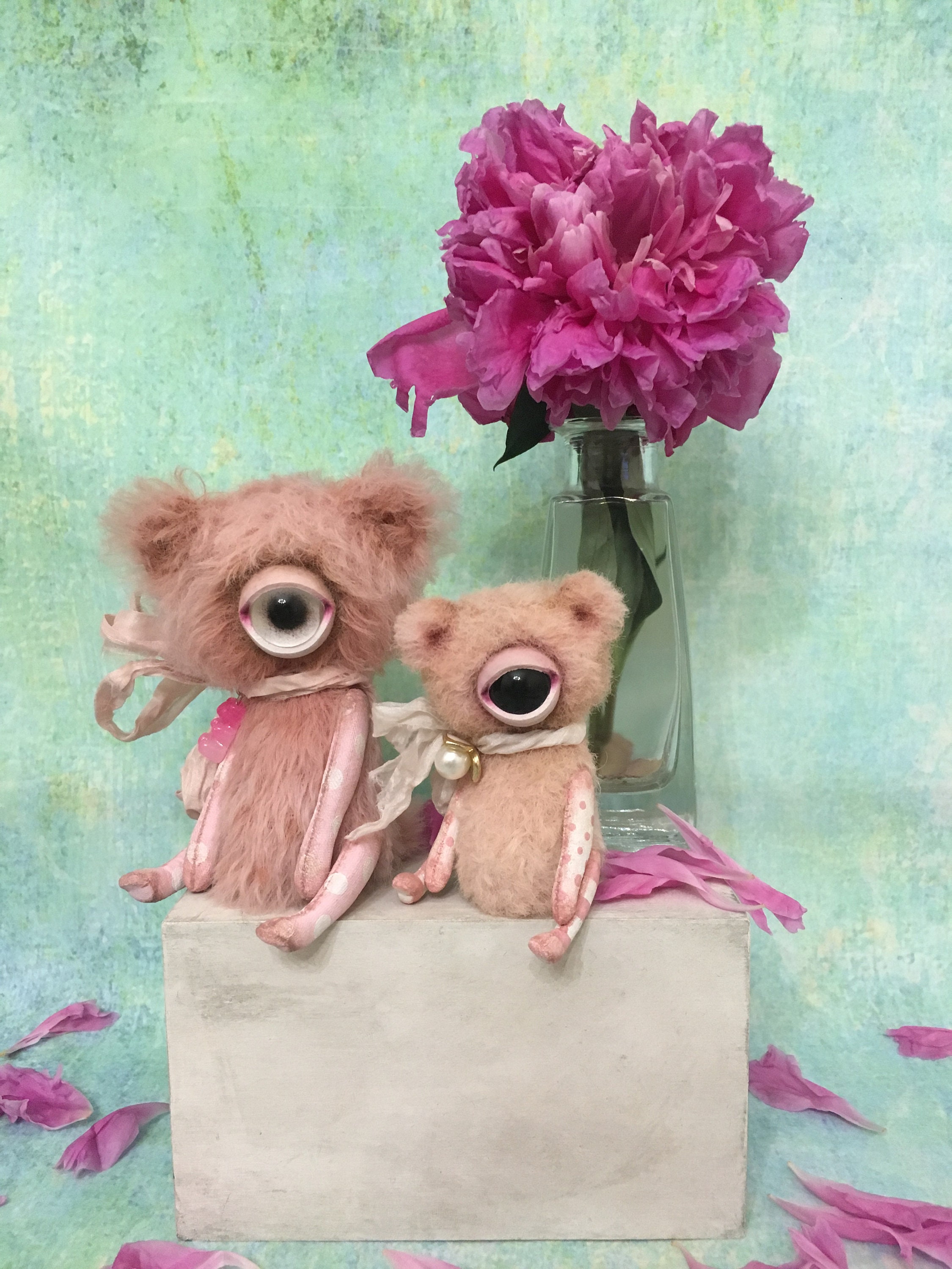 Pink Gentle Teddy Bear - Cyclops _ MADE-TO-ORDER! - Etsy