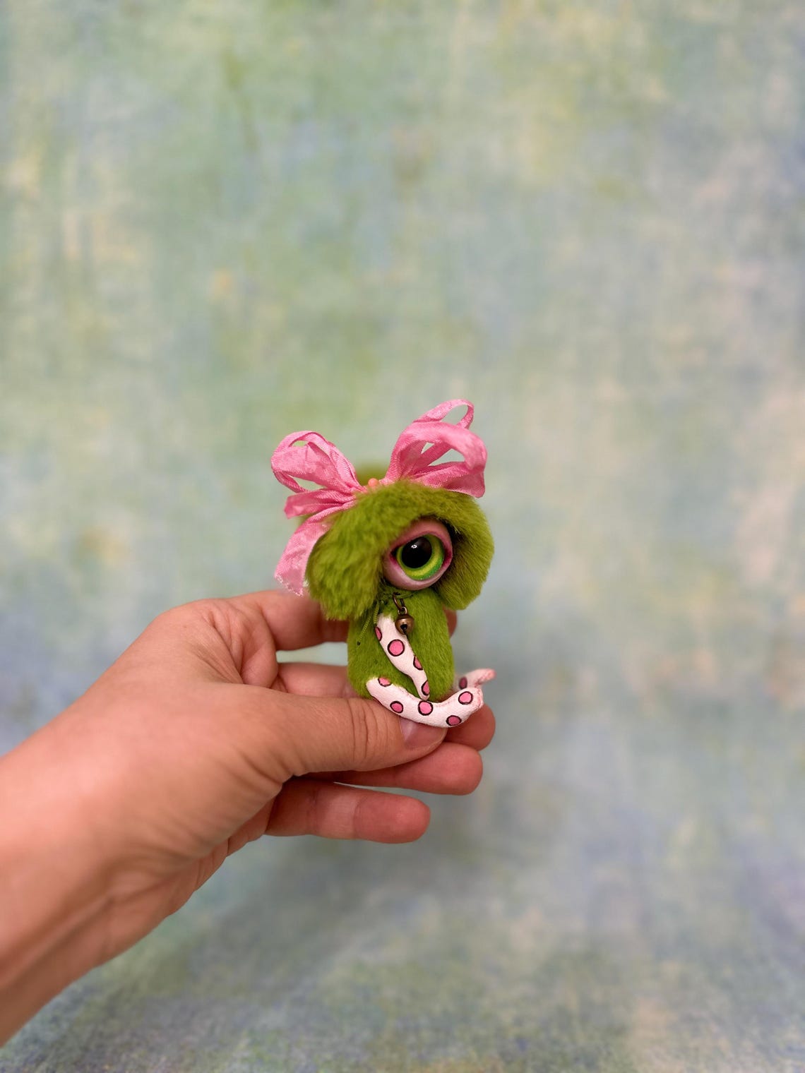 Tiny Green Cyclops Doll – Handmade Faux Fur Blythe Friend - Etsy