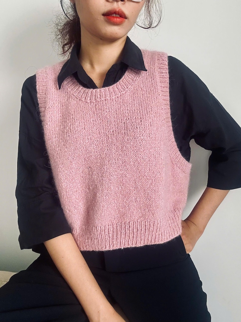 Knitting Pattern | the Boxy Vest | Topdown Knitting Modern Sleeveless ...
