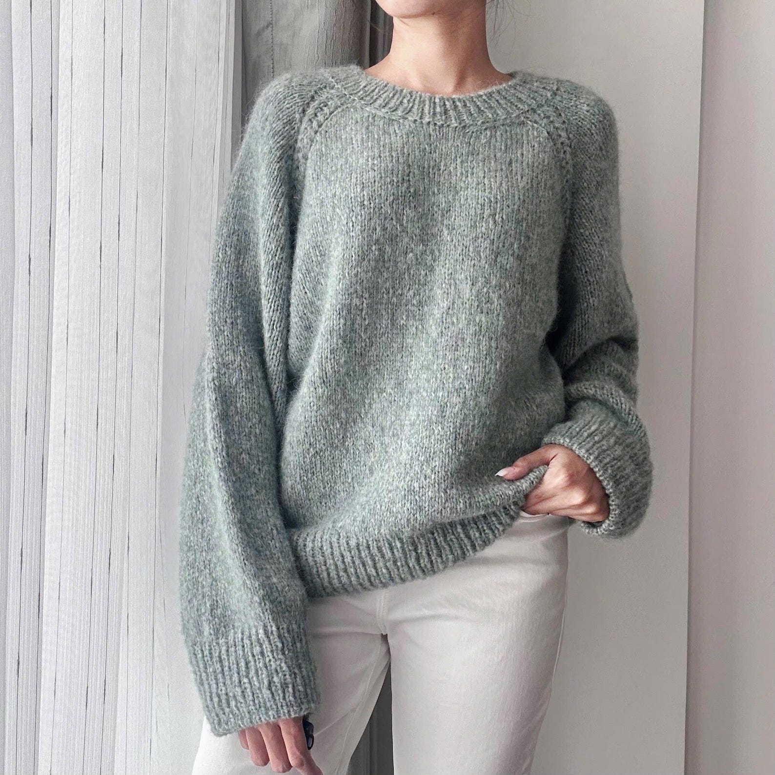Knitting Pattern | the PULLOVER 02 | Basic Sweater Pattern | Topdown Raglan Knitting Beginner ...