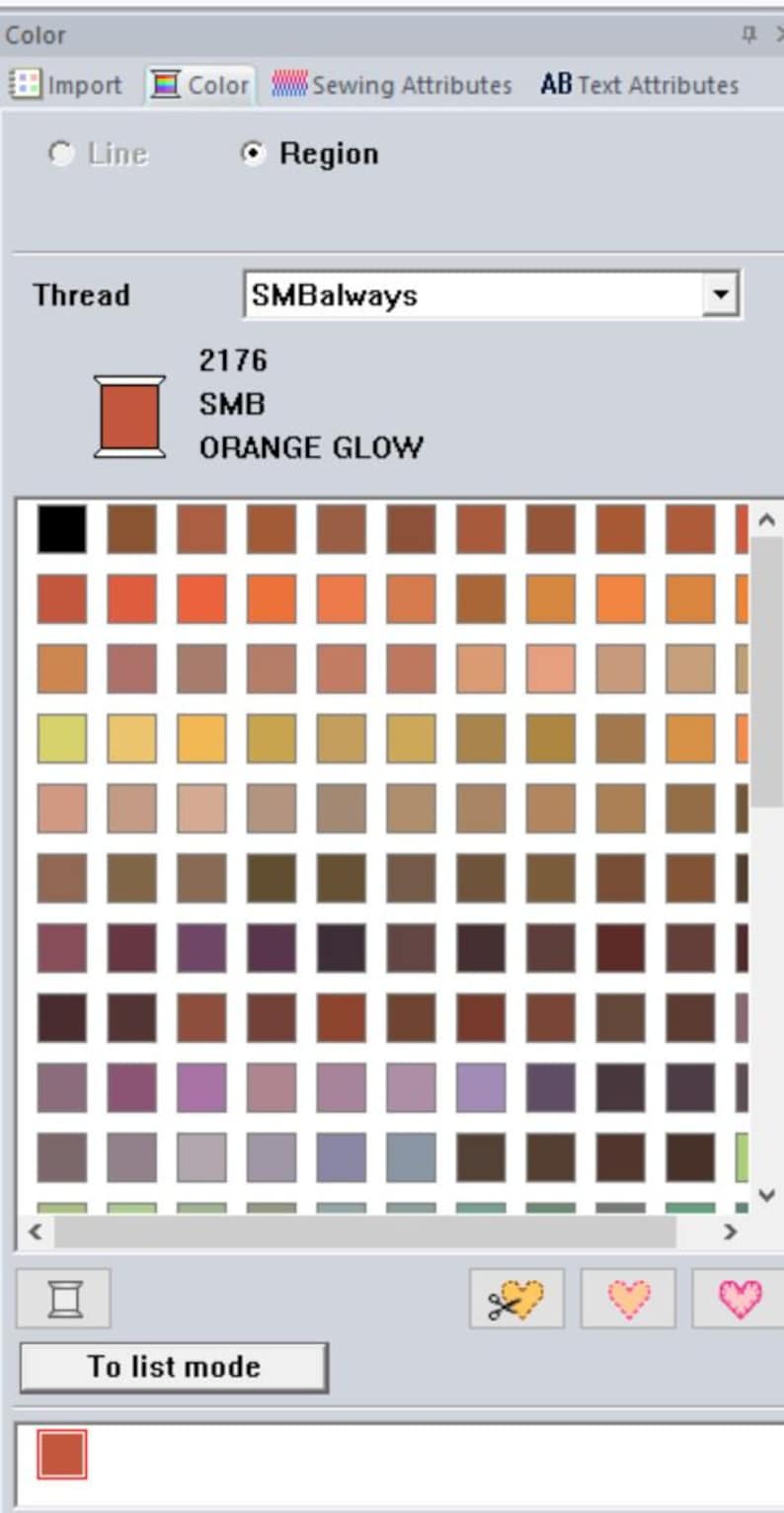 Smbalways Thread Chart CSV for Brother Pe-design 10 (260 Colors) - Etsy