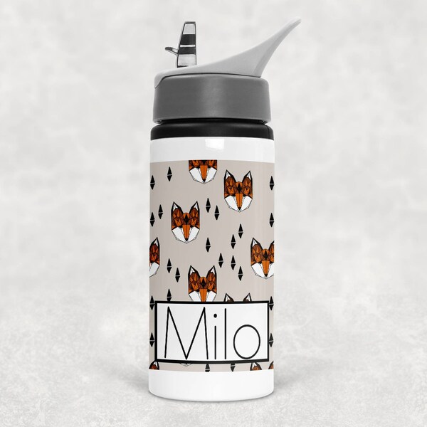 Personalised Fox Water Bottle - Etsy UK