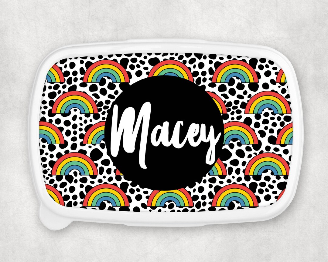 Personalised Rainbow Lunch Box, Rainbow Snack Box, Rainbow Lunch Box ...