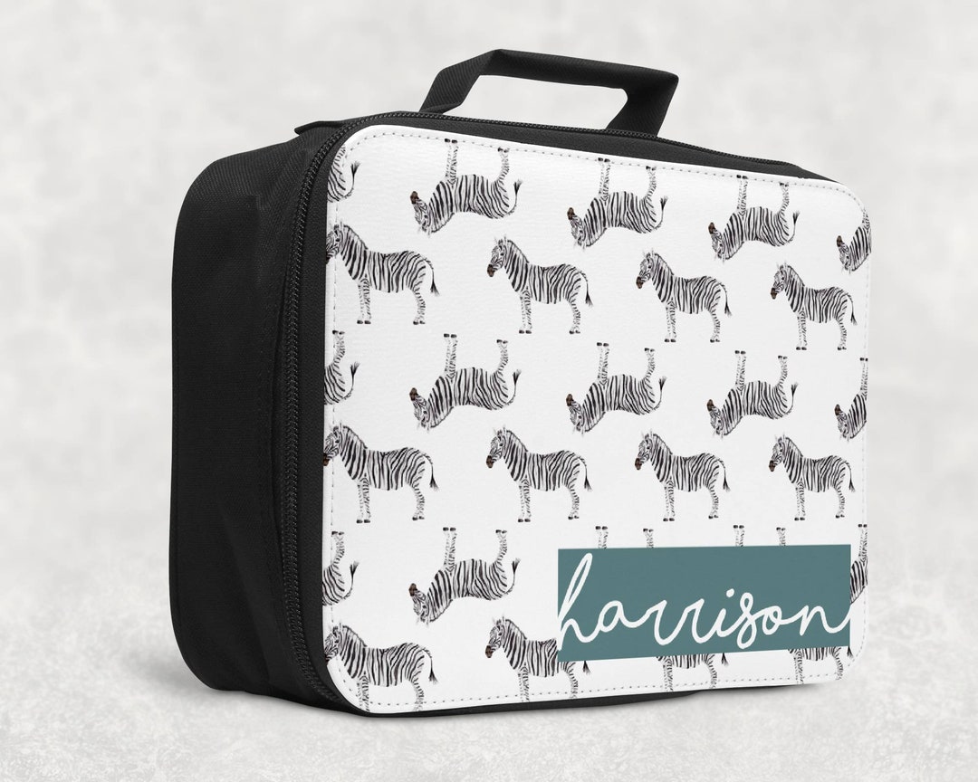 Personalised Zebra Lunchbox, Zebras, Blue, Zebra Lunch Box, Zebra Lunch ...