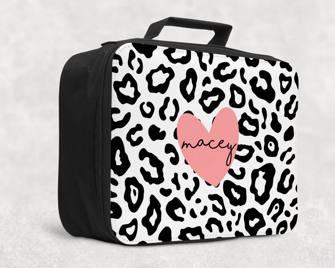 Personalised Leopard Print Lunch Box, Leopard Heart Personalised ...