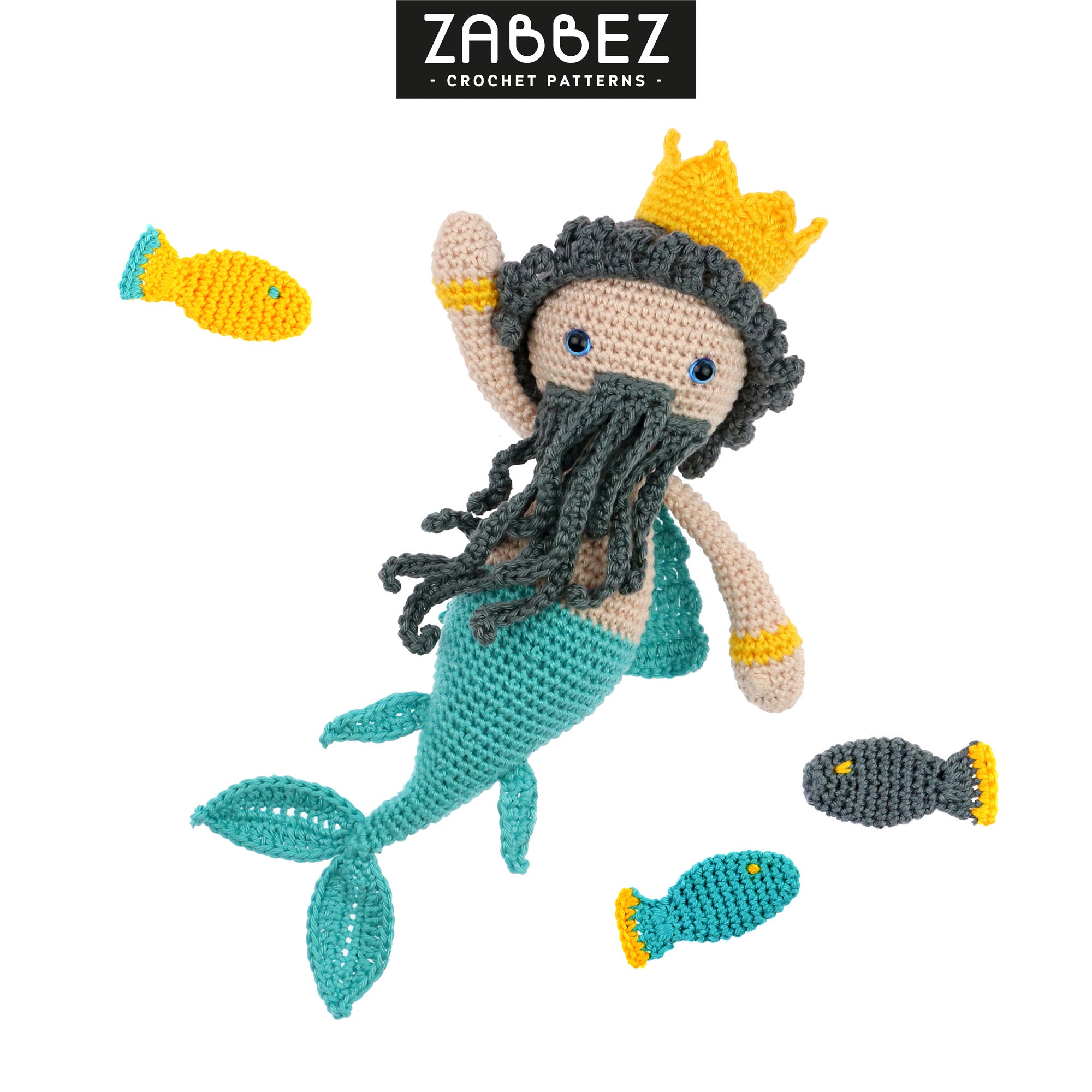 Crochet pattern PDF: King of the Sea Zaran | Etsy
