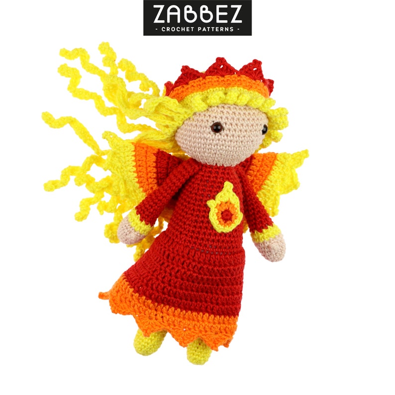 Crochet Pattern PDF: Fire Fairy Veerle - Etsy