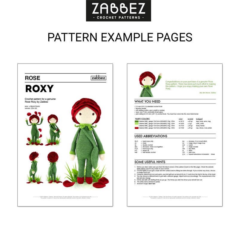 Crochet Pattern Amigurumi Doll "rose Roxy" PDF - Etsy UK