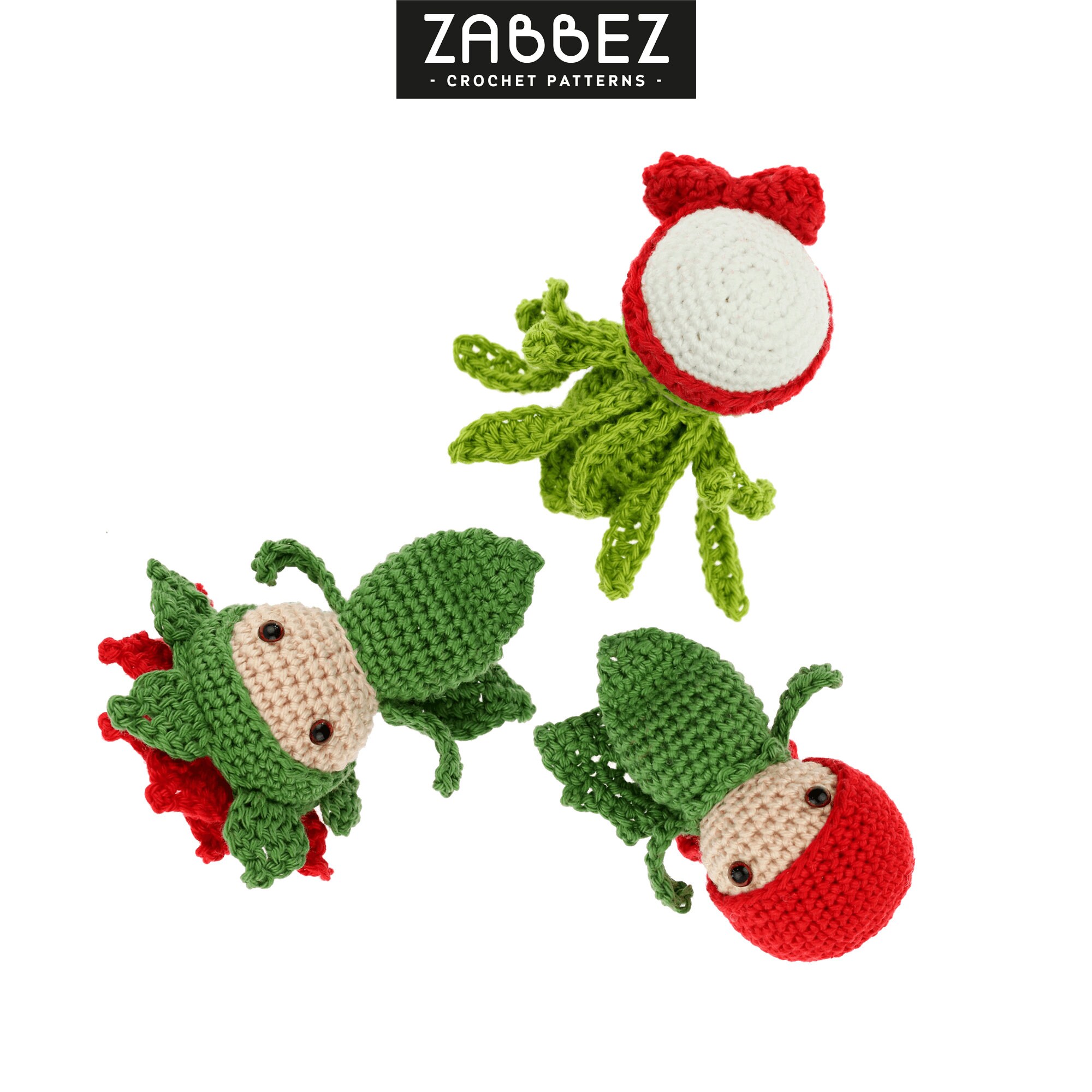 Crochet Pattern PDF: Mini Holly Poinsettia Mistletoe - Etsy UK