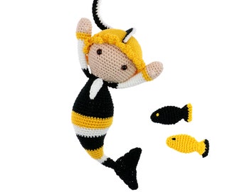 Crochet Pattern PDF: Mini Mermaid Merman Clownfish - Etsy