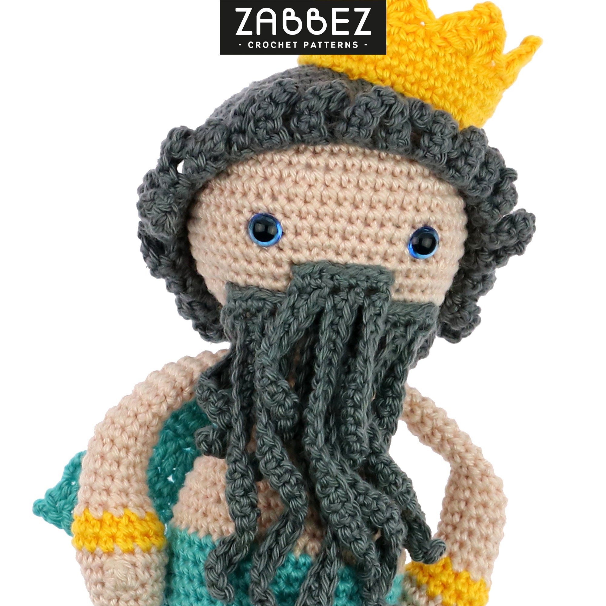 Crochet pattern PDF: King of the Sea Zaran | Etsy