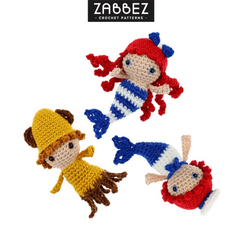 Crochet Pattern PDF: Mini Mermaid Merman Clownfish - Etsy