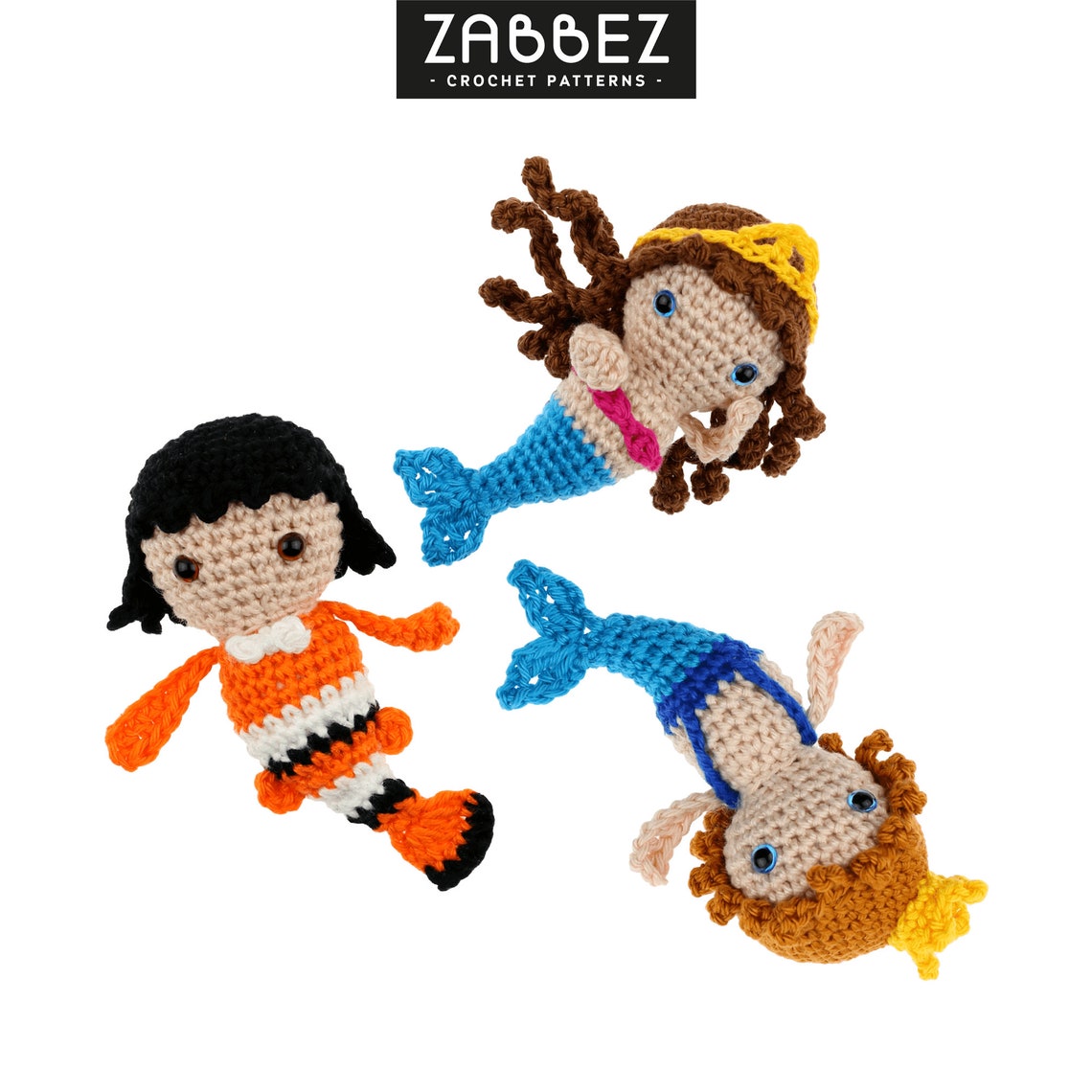 Crochet Pattern PDF: Mini Mermaid Merman Clownfish - Etsy