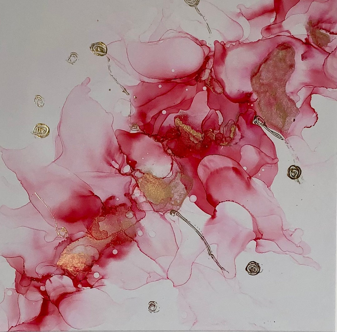 Original Alcohol Ink Abstract Painting Framed and Mounted/fluid Art - Etsy