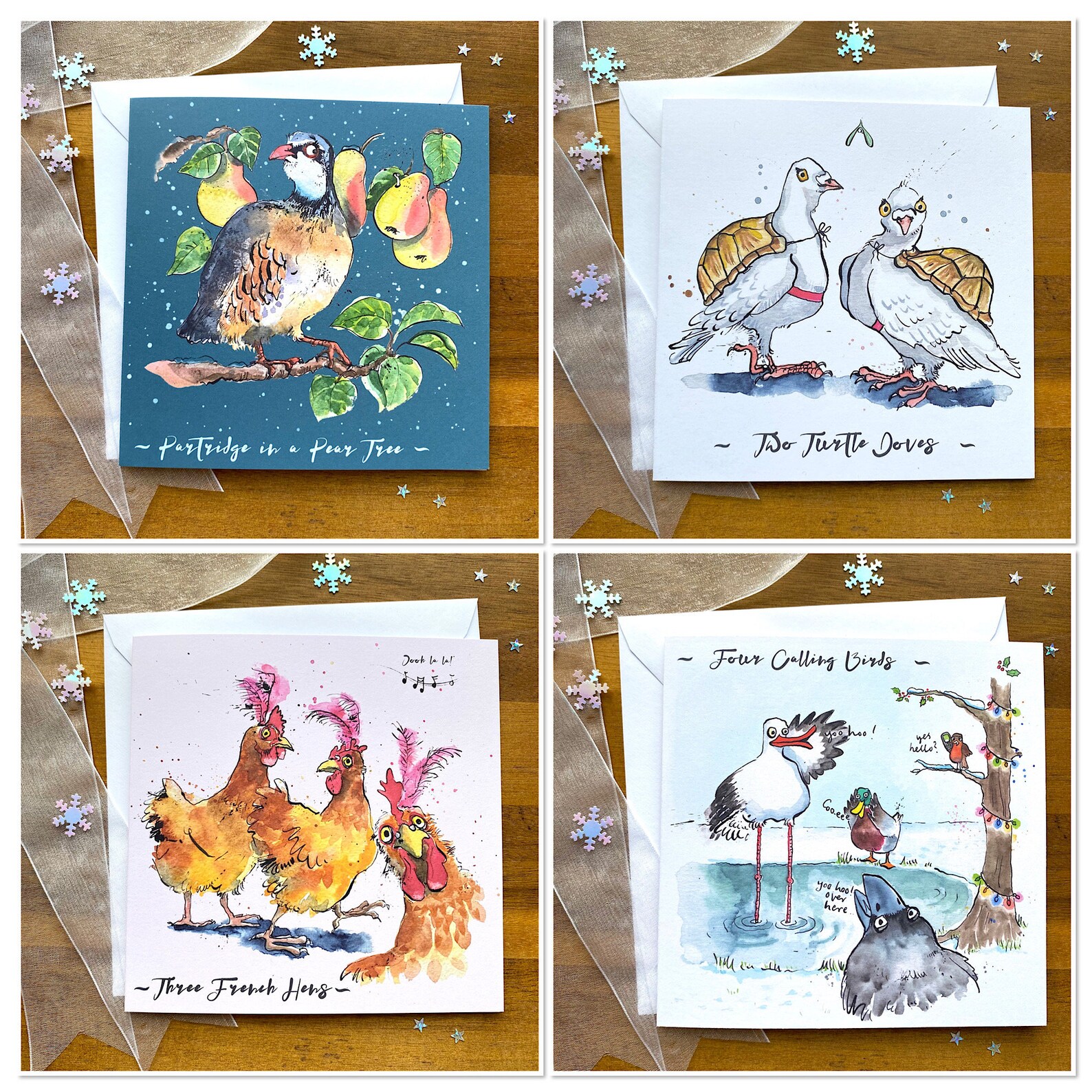 12 Days of Christmas Card Set/pack - Collection of Twelve Funny Holiday ...