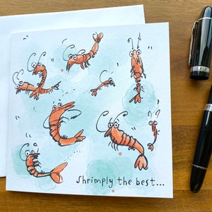 Prawn Card “shrimply the Best” - From an Original Watercolour Painting ...