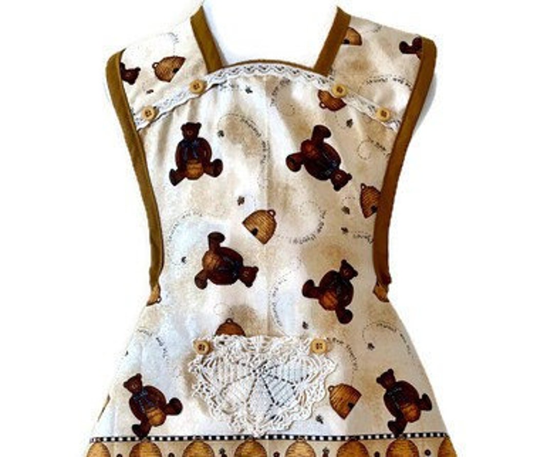 Teddy Bear Old-fashioned Apron for Girls Fits Sizes 5-6 - Etsy