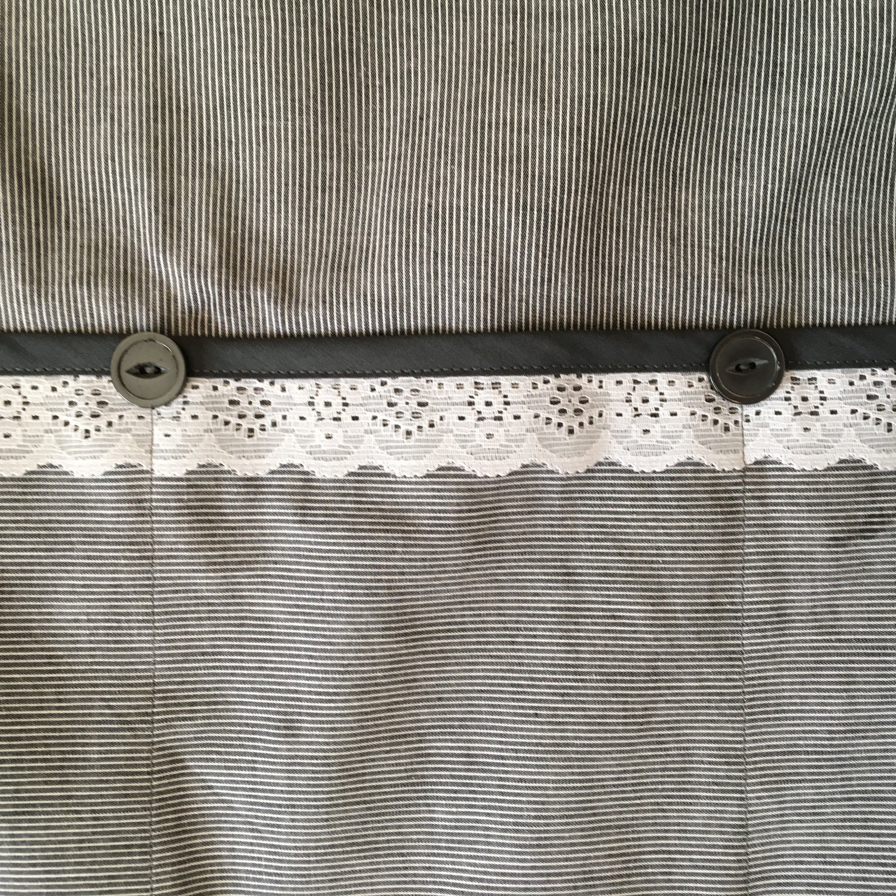 Dark Gray and White Striped Cobbler Apron / Side-Tie Apron / Plus Size ...