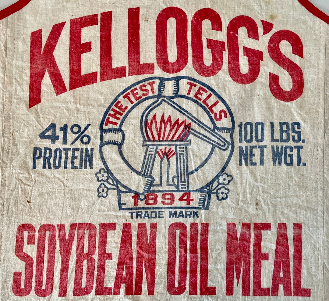 Kellogg's Soybean Oil Meal Sack Apron Fits Sizes L XL 1X - Etsy