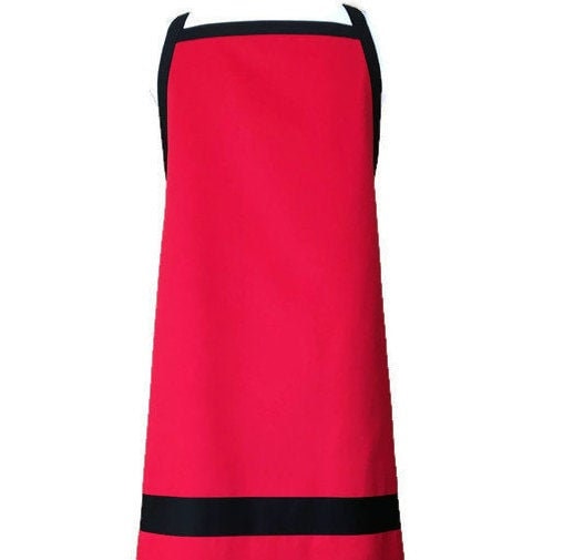 Red Chef's Apron with Black Trim / Butcher's Apron / Men's Apron M to L ...