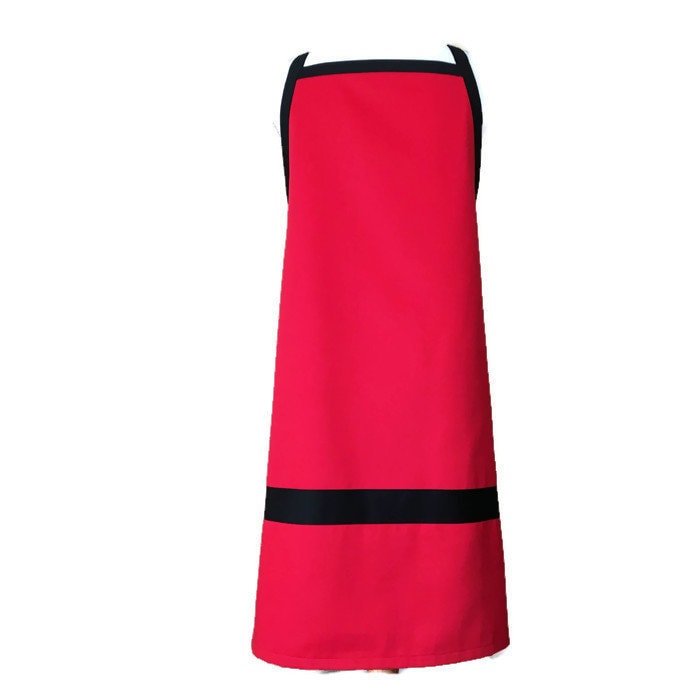 Red Chef's Apron with Black Trim / Butcher's Apron / Men's Apron M to L ...