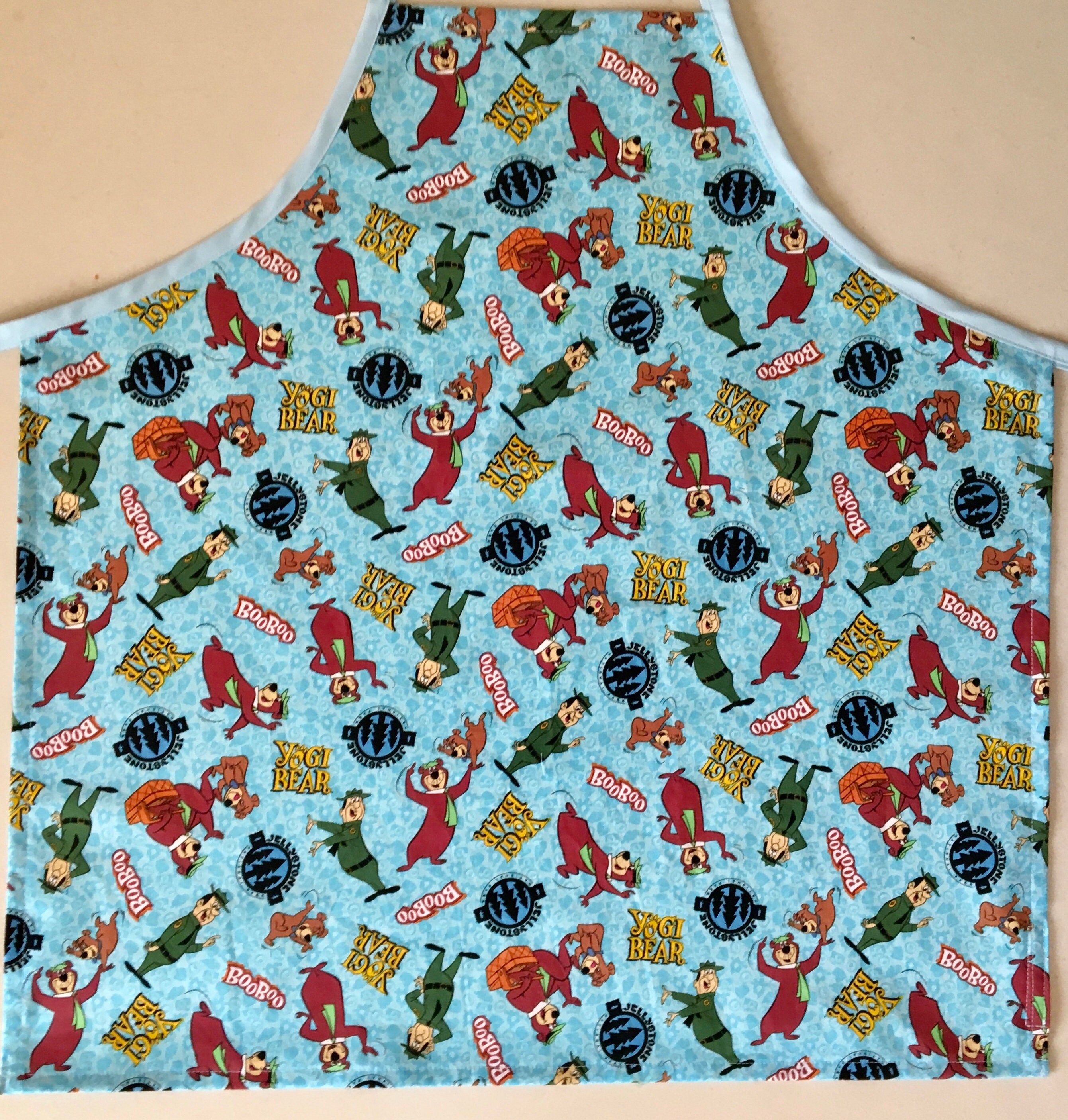 Cartoon Print Bear Apron / Child's Apron Size 5-6