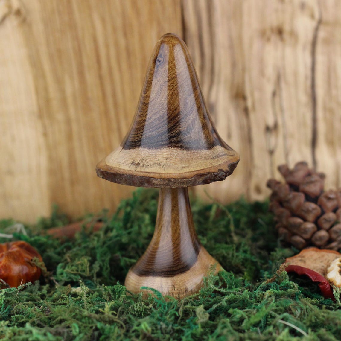 Ornamental Turned Mushroom Made From Laburnum Wood #60. Ideal Unique ...