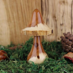 Hand Crafted Turned Mushroom Fungi Made From Yew Wood #67. Ideal Unique ...