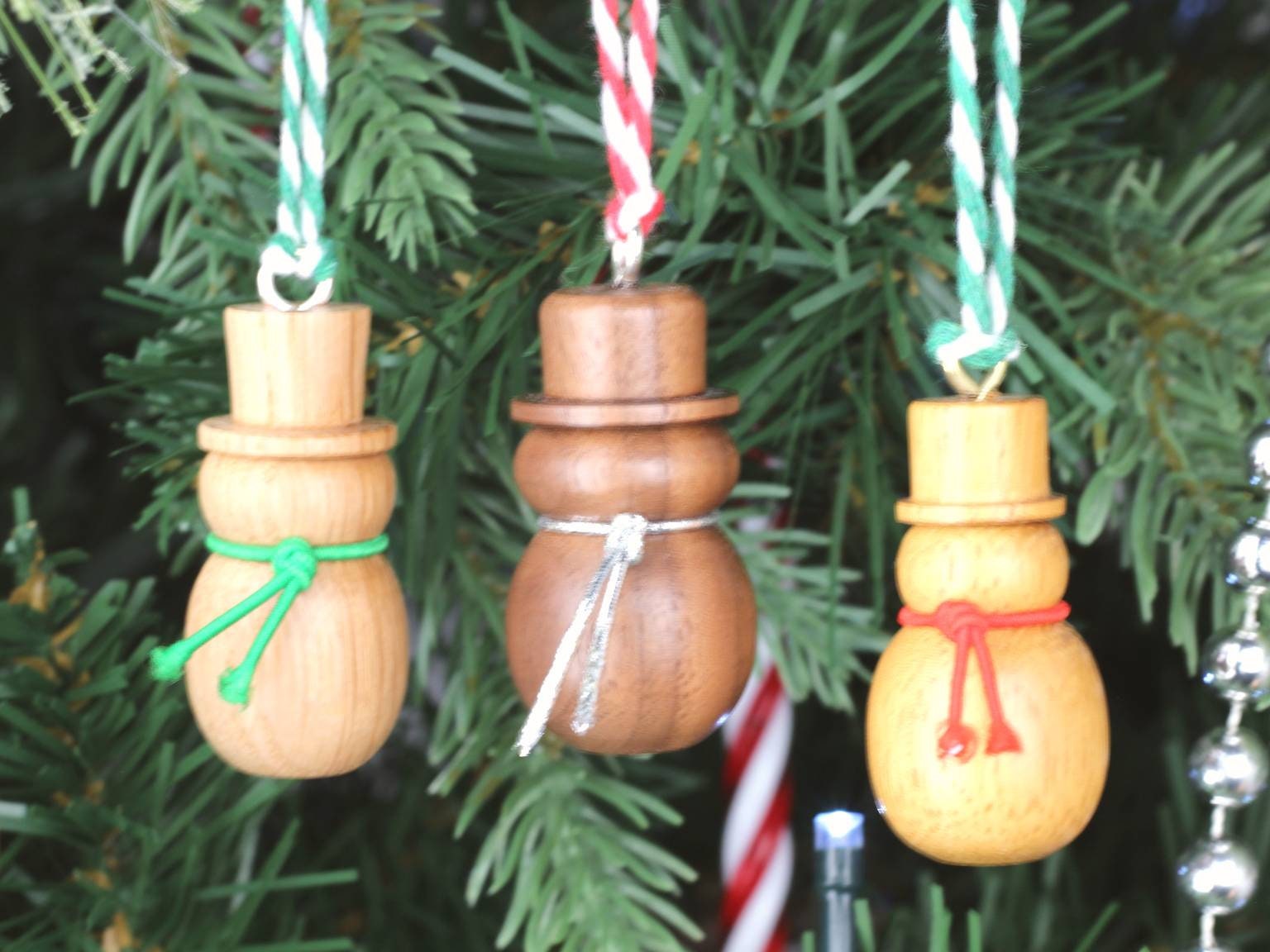 Wooden Christmas Tree Snowmen Ornaments X 4 Ideal for Your - Etsy UK