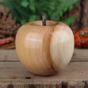 Wooden Apple Made From Cherry Wood, Turned Wooden Fruit Hand Made on a ...