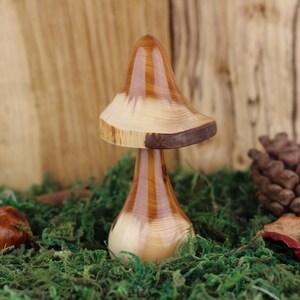 Hand Crafted Turned Mushroom Fungi Made From Yew Wood #67. Ideal Unique ...