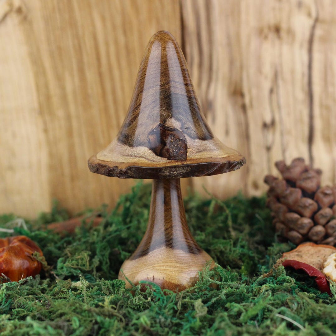 Ornamental Turned Mushroom Made From Laburnum Wood #60. Ideal Unique ...
