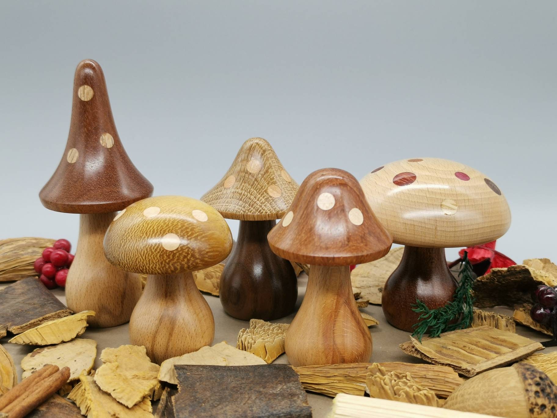 Ornamental Turned Mushroom Made From Laburnum Wood #60. Ideal Unique ...