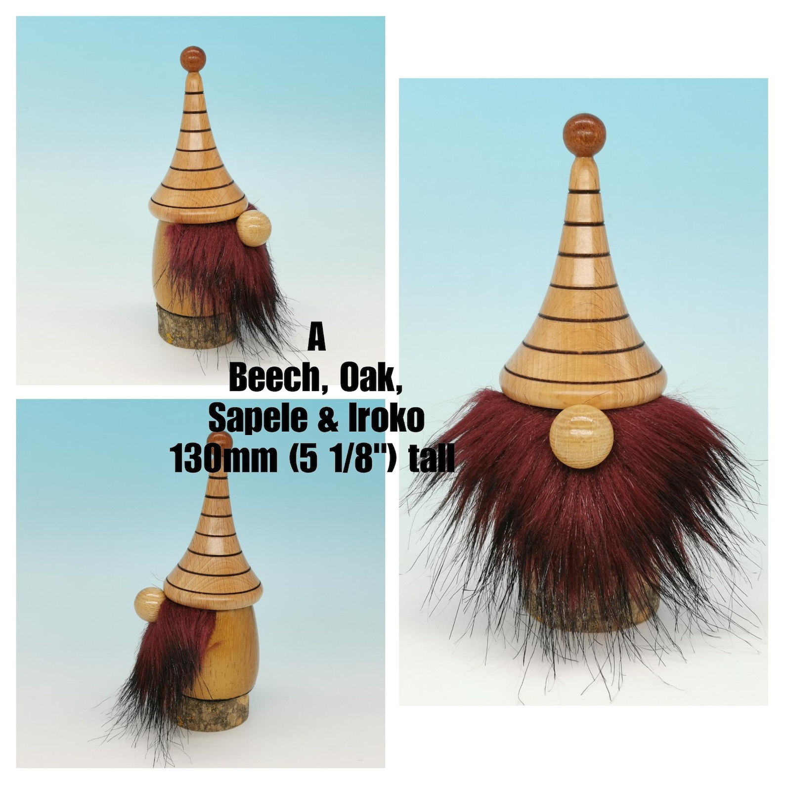 Hand Crafted Wooden Gonk Ornament, Made From Hardwood. Unique Christmas ...