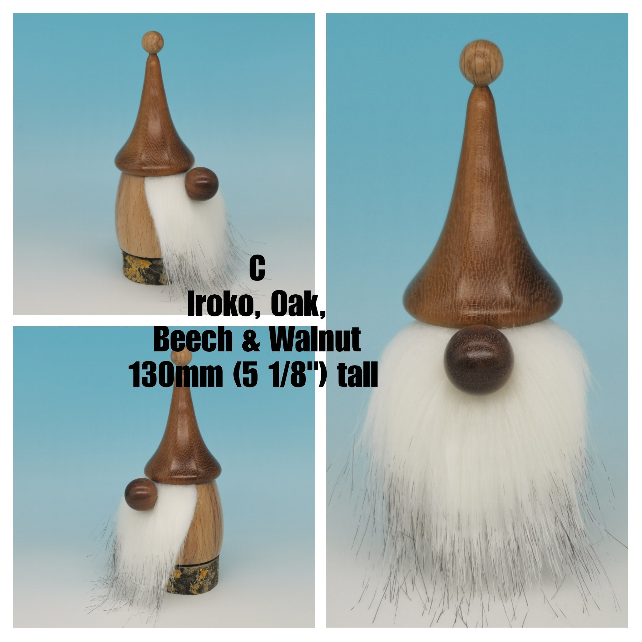 Hand Crafted Wooden Gonk Ornament, Made From Hardwood. Unique Christmas ...
